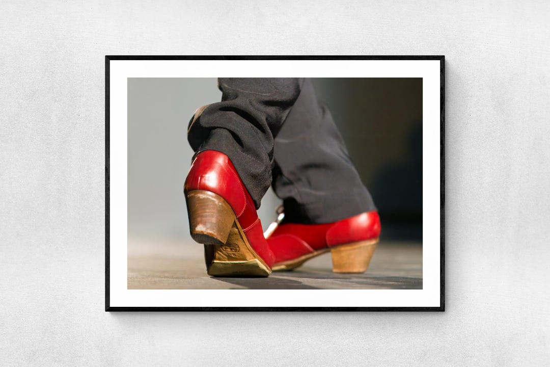 Large Format Flamenco Red Boots Print | Spanish Dancer Poster | Dance ...
