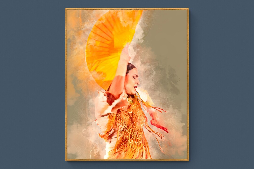 Flamenco Dancer Print | Spanish Dancer Poster | Watercolor Vibe Wall ...