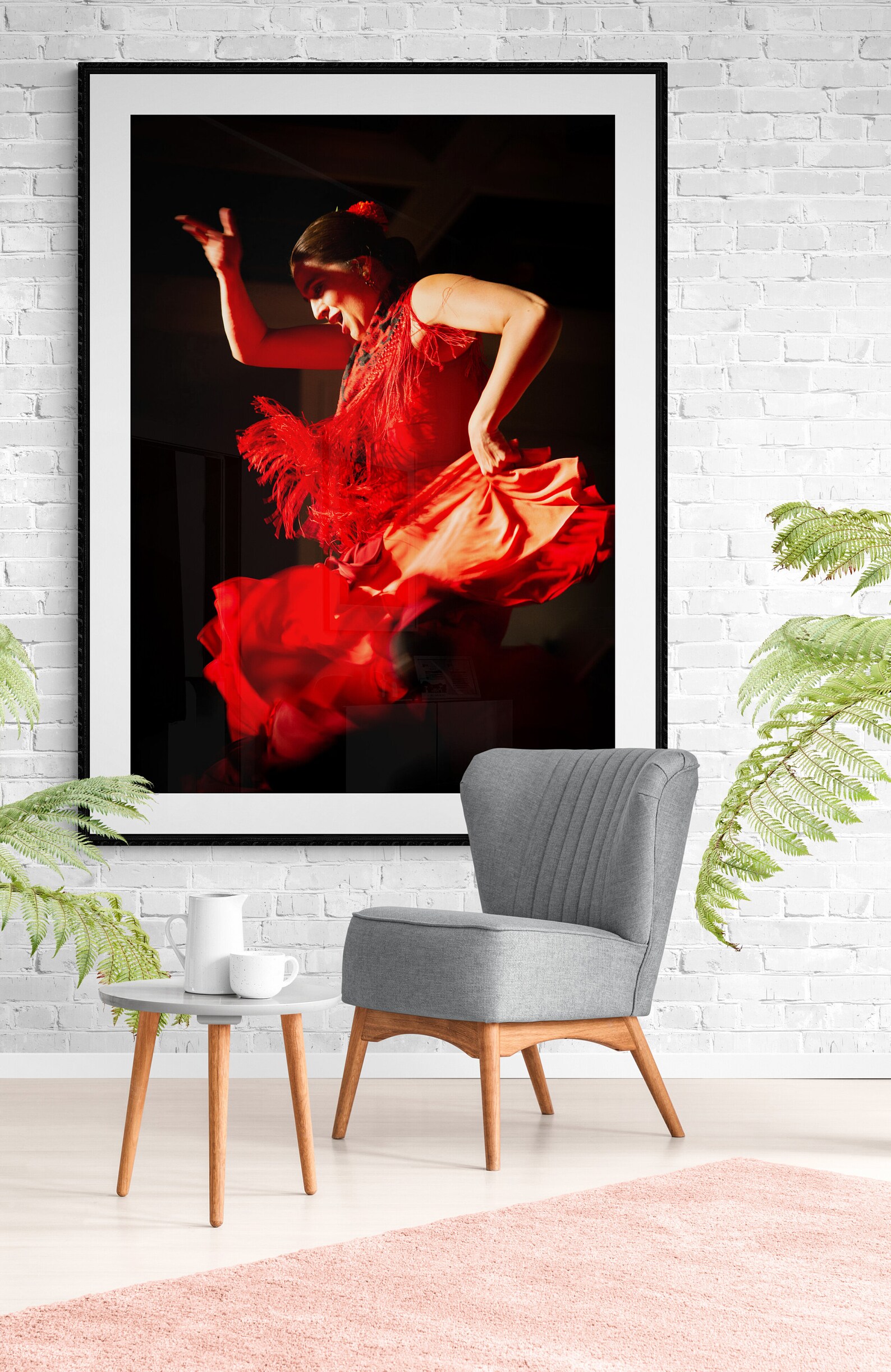 Large Format Flamenco Dancer in a Red Dress Print | Spanish Dancer ...