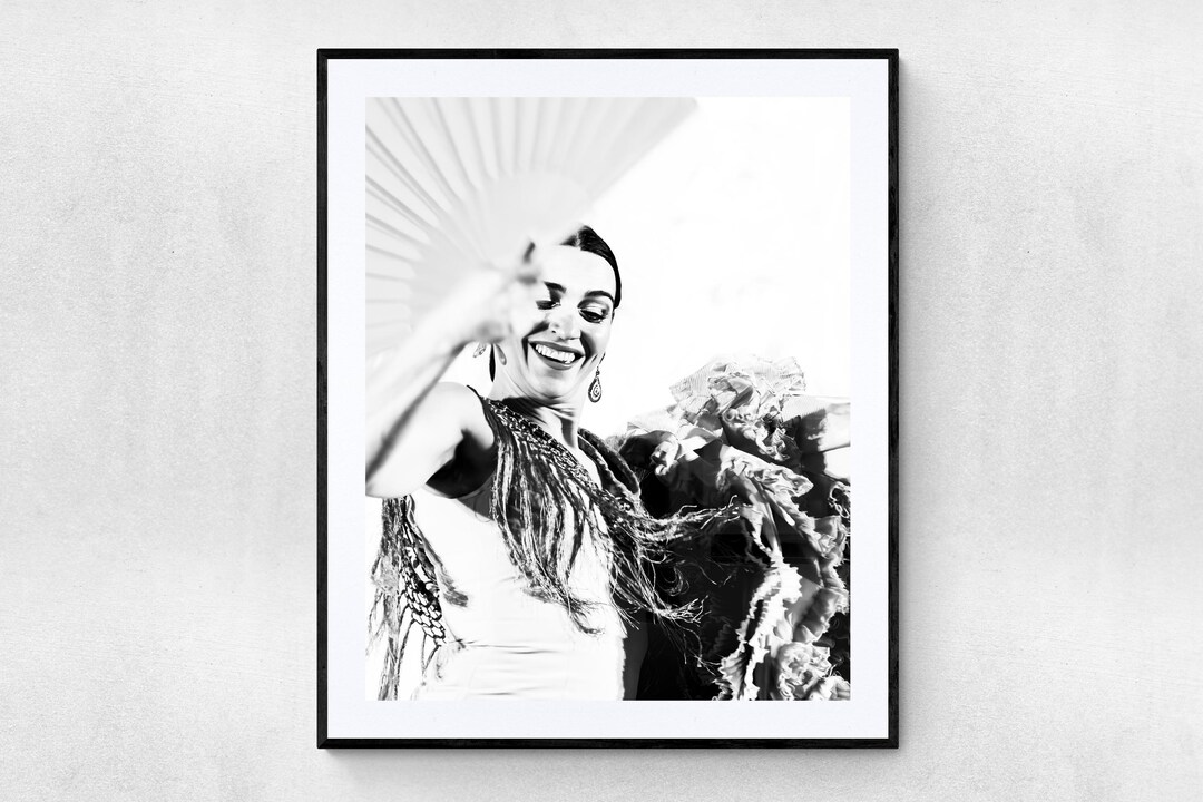 Flamenco Dancer in a Red Dress Print Spanish Dancer Poster Dance Studio ...