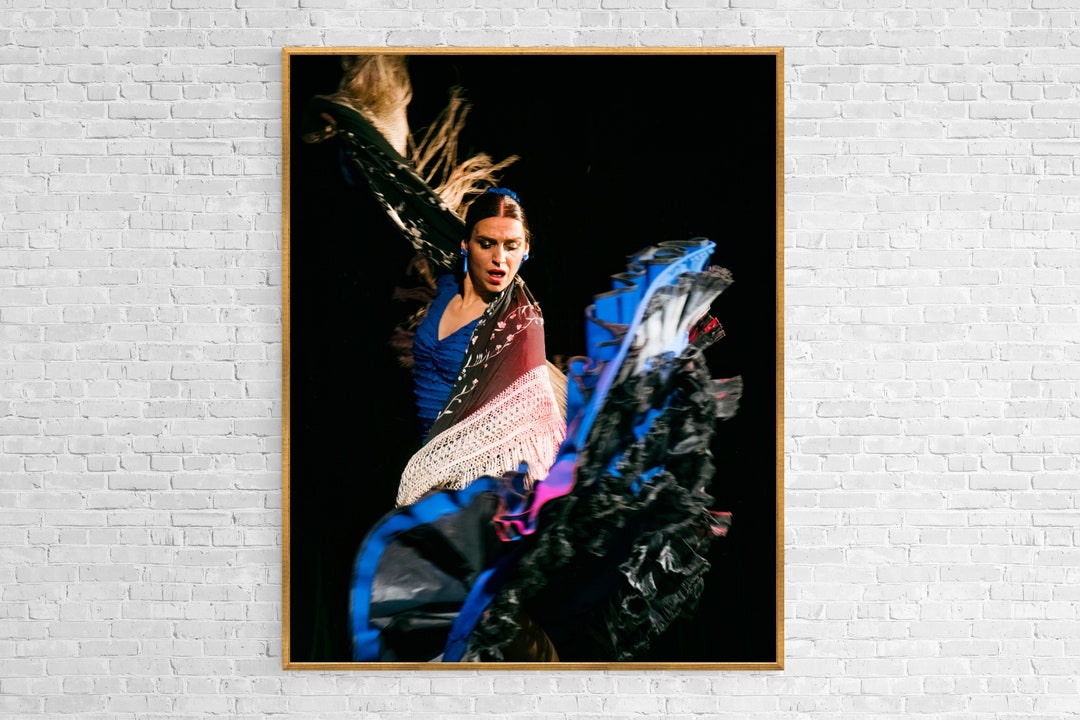 Large Format Flamenco Dancer in a Blue Dress Print With Manton | Wall ...
