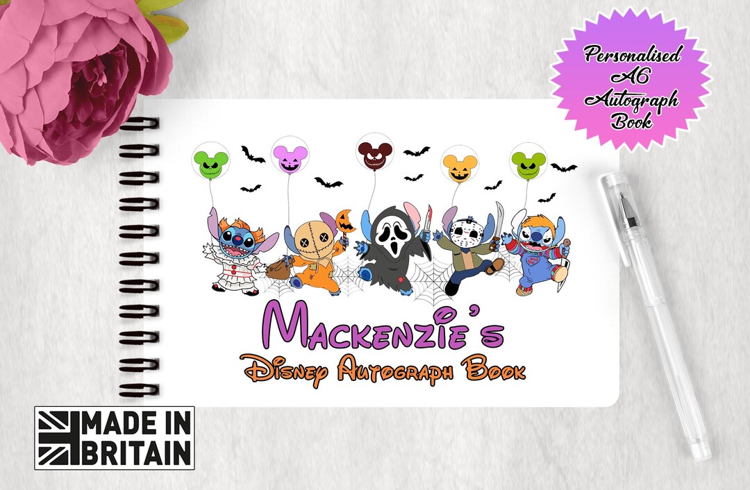 Personalised Disney Autograph Book Disney Lilo and Stitch Halloween ...