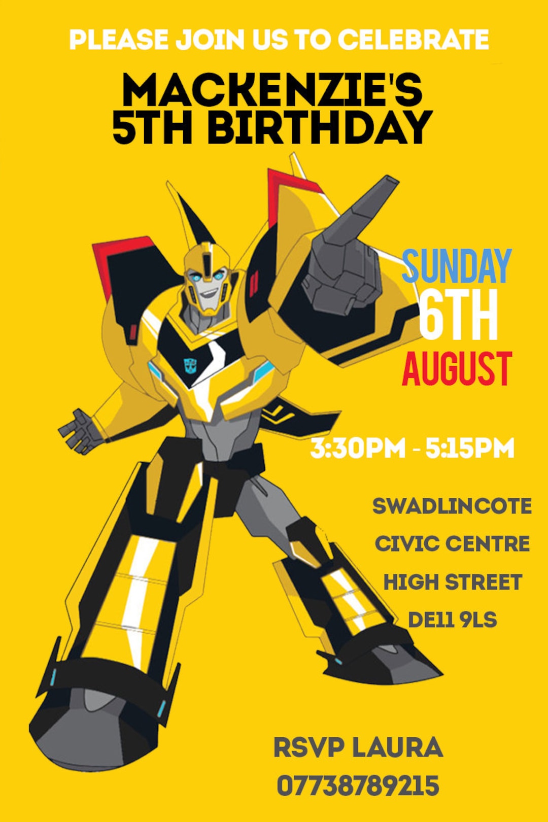 Invitación de cumpleaños de Transformers de Bots de rescate ...