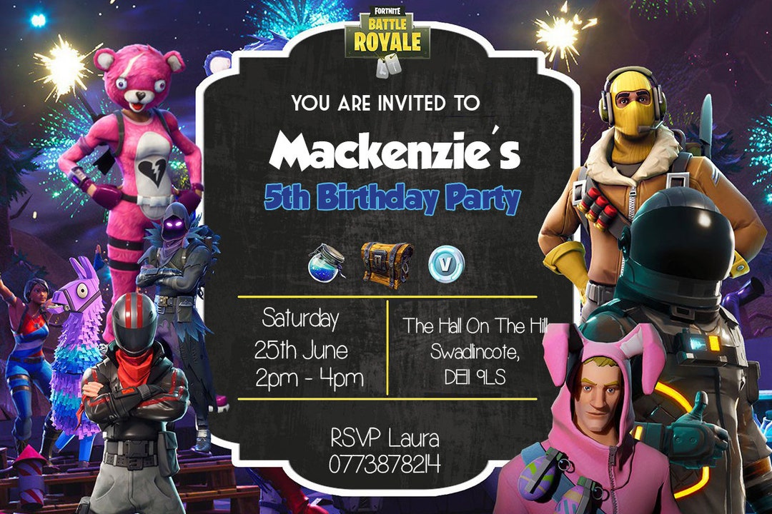 Personalised Fort Birthday Party Invitation Video Game - Etsy