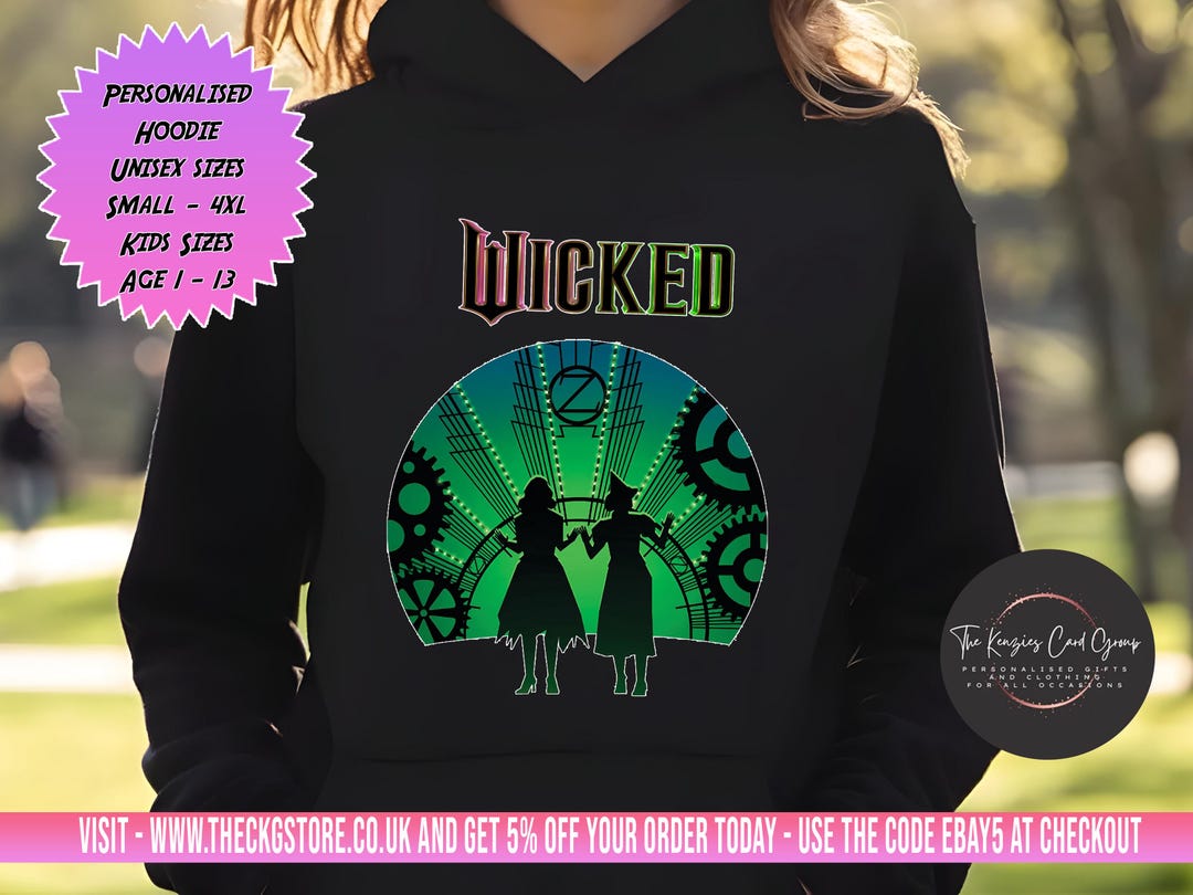 Personalised Wicked Movie Musical Hoodie Wicked the Musical Hoodie ...