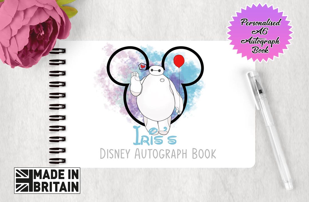 Personalised Disney Autograph Book Pixar's Baymax Autograph Book ...
