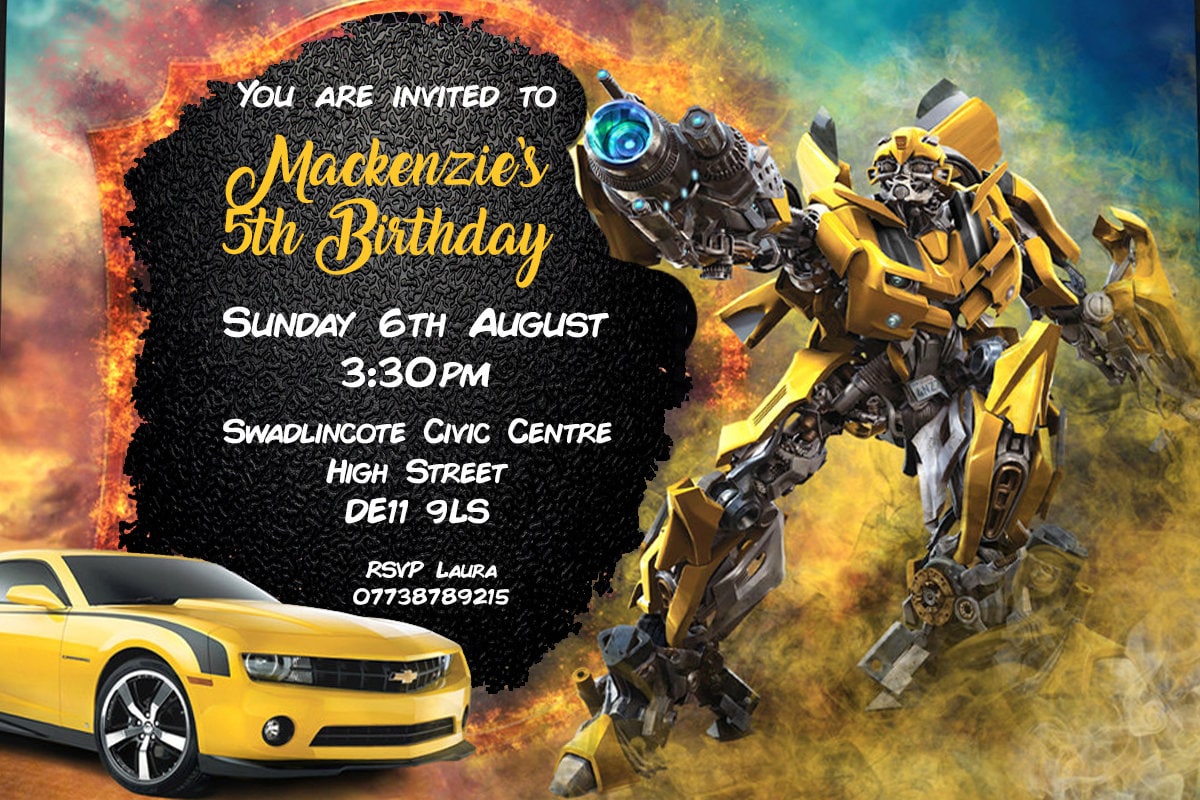Invitación de cumpleaños de Transformers de Bots de rescate ...