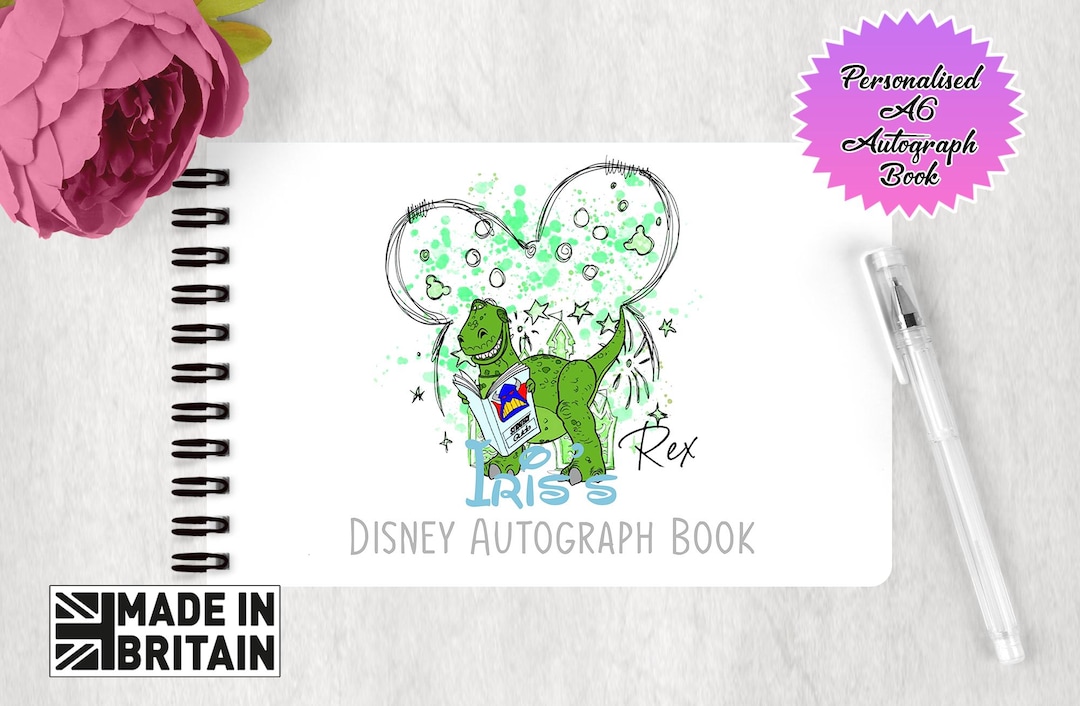 Personalised Disney Autograph Book Disney Pixar Toy Story Rex Autograph ...