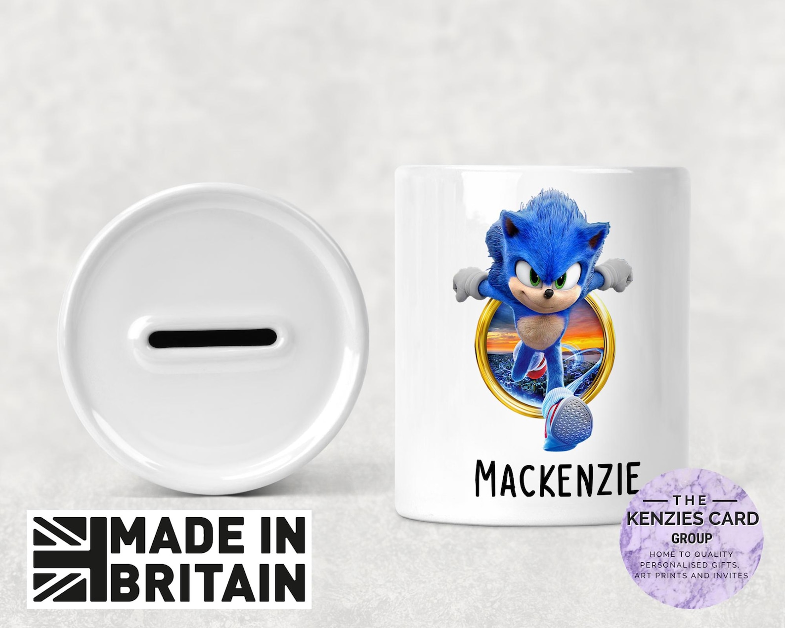 Personalised Sonic the Hedgehog Sonic Gift Ceramic Money Box Piggy Bank ...