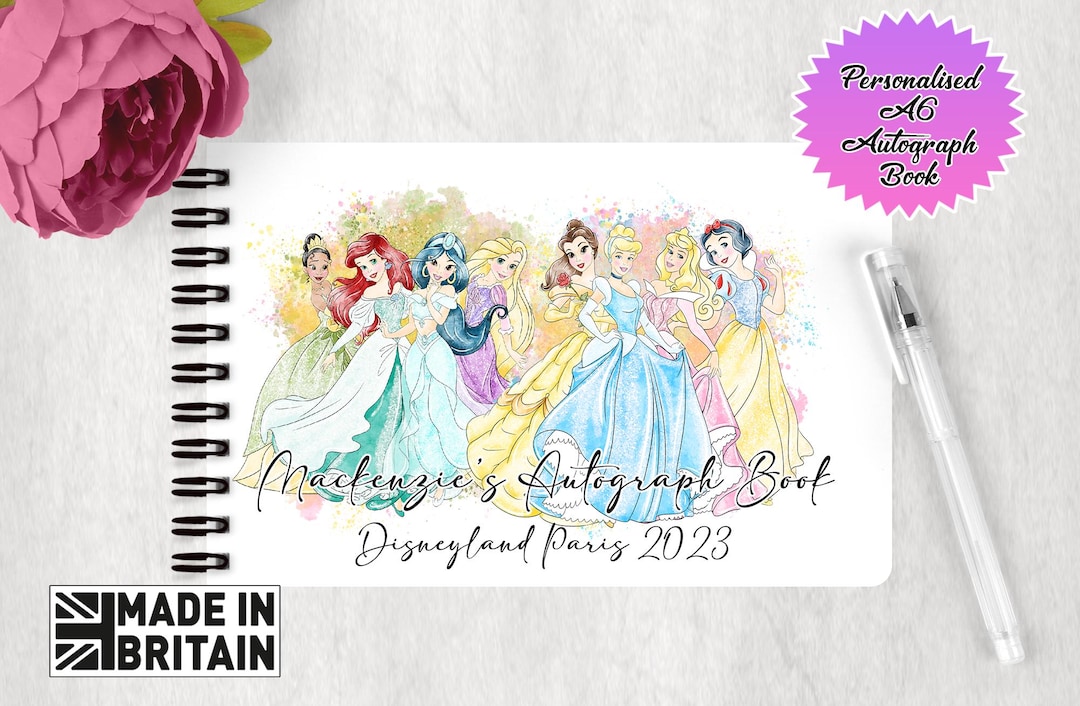 Personalised Disney Autograph Book Disney Princess Autograph Book ...