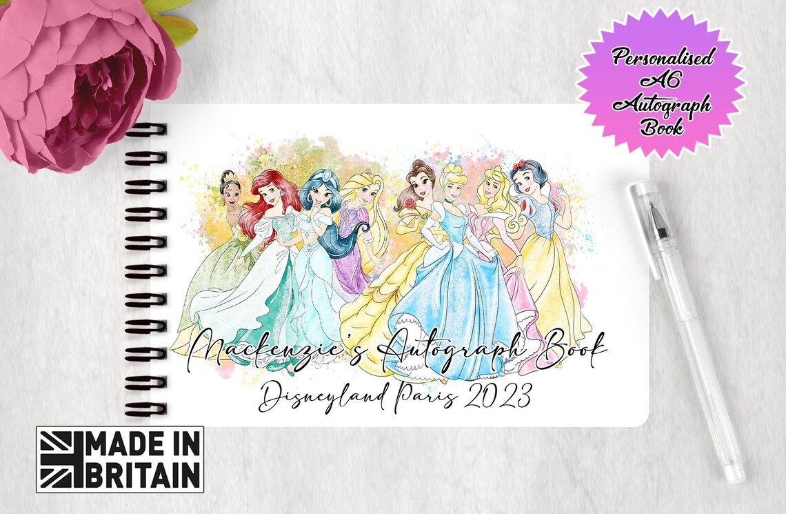 Personalised Disney Autograph Book Disney Princess Autograph Book ...