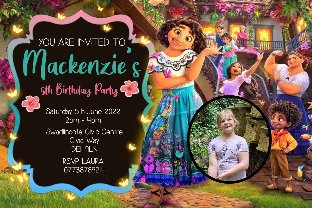 Personalised Disney's Encanto Birthday Party Invitations With Envelopes ...