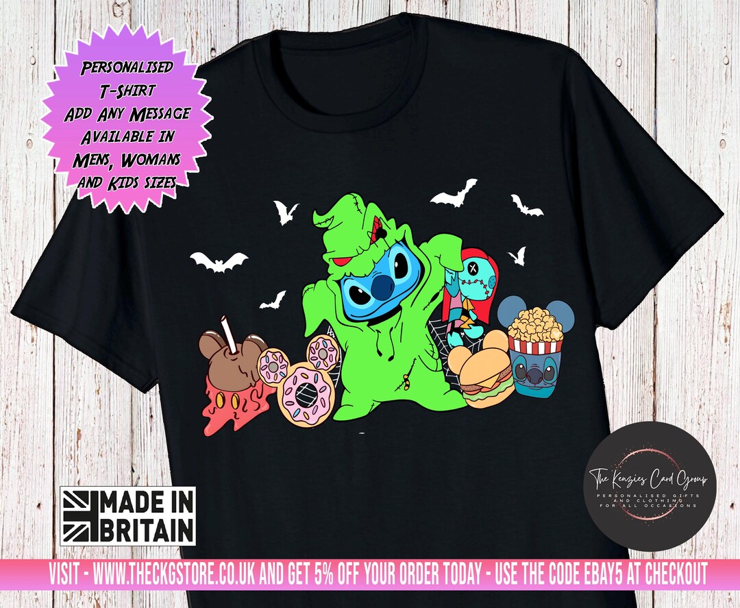 Personalised Stitch Oogie Boogie T Shirt Disney Lilo and Stitch ...