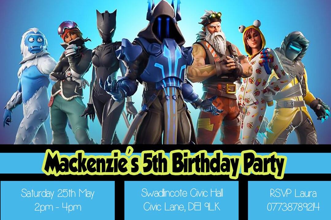Personalised Fort Birthday Party Invitation, Video Game Birthday Party ...
