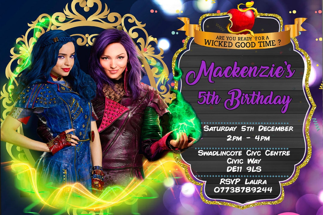 Personalised Descendants Invitation, Descendants Birthday Party ...