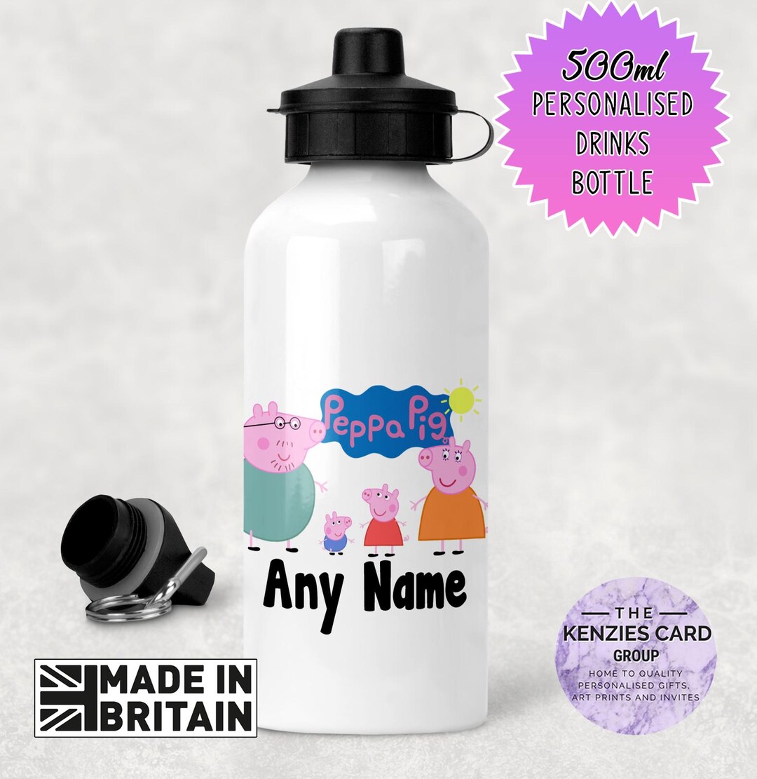 Personalised Peppa Pig Sports Water Bottle - Peppa Pig and Family ...