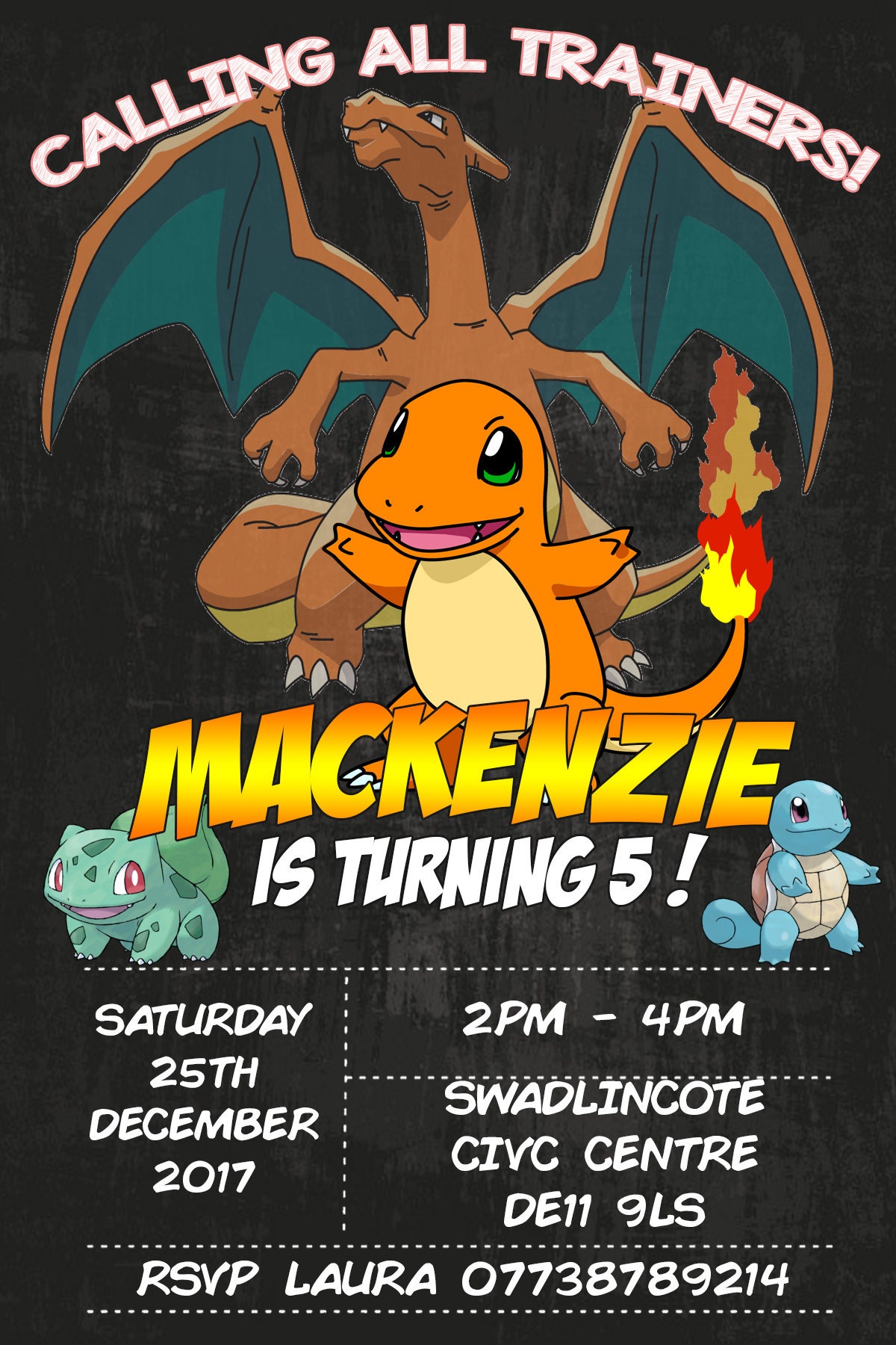 Invitación de cumpleaños Pokémon personalizada, Invitación de ...