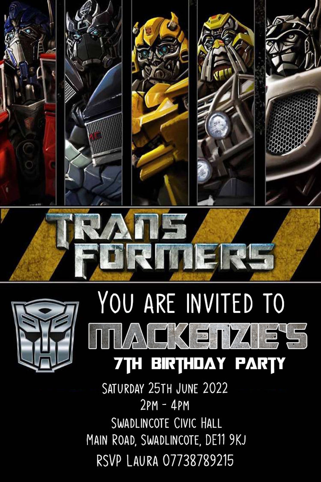 Personalised Rescue Bots Transformers Birthday Invitation , Birthday ...