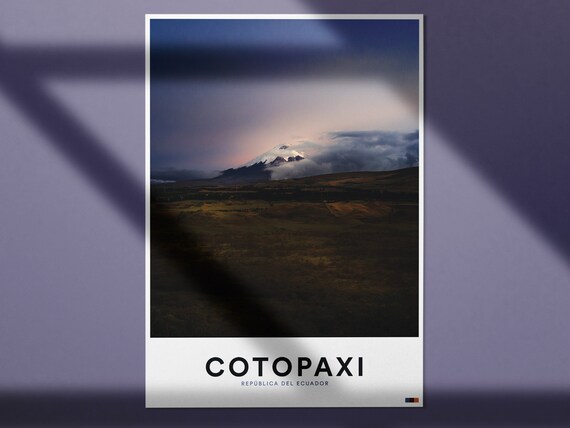 Cotopaxi Print Ecuador Poster Volcano Art Südamerika Lila | Etsy