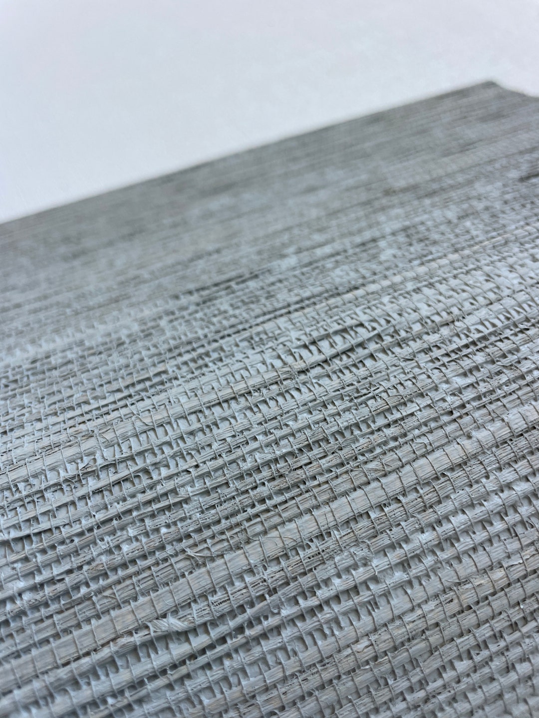 Natural Grasscloth Hemp Wallpaper Painted in Matte Noble Gray Color ...
