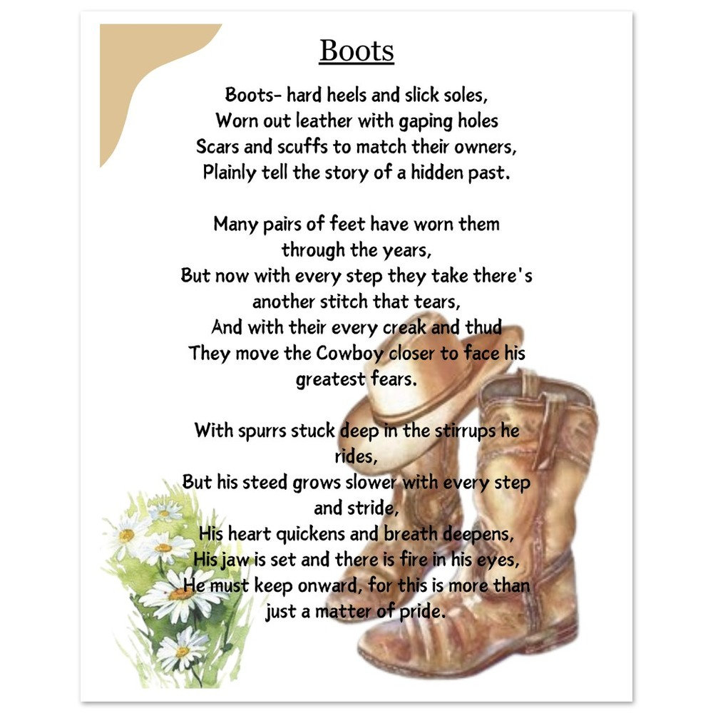 Decorative Cowboy Poem Poster - Etsy