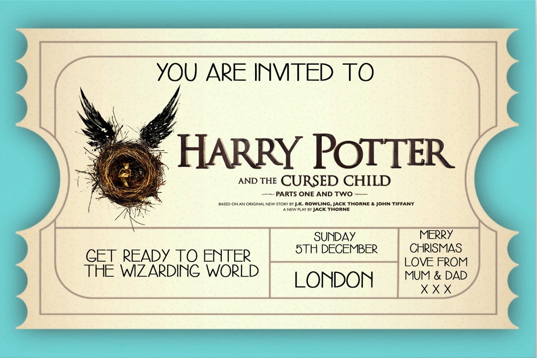 Personalised Harry Potter and the Cursed Child West End Ticket, Personalised Event Musicals ...