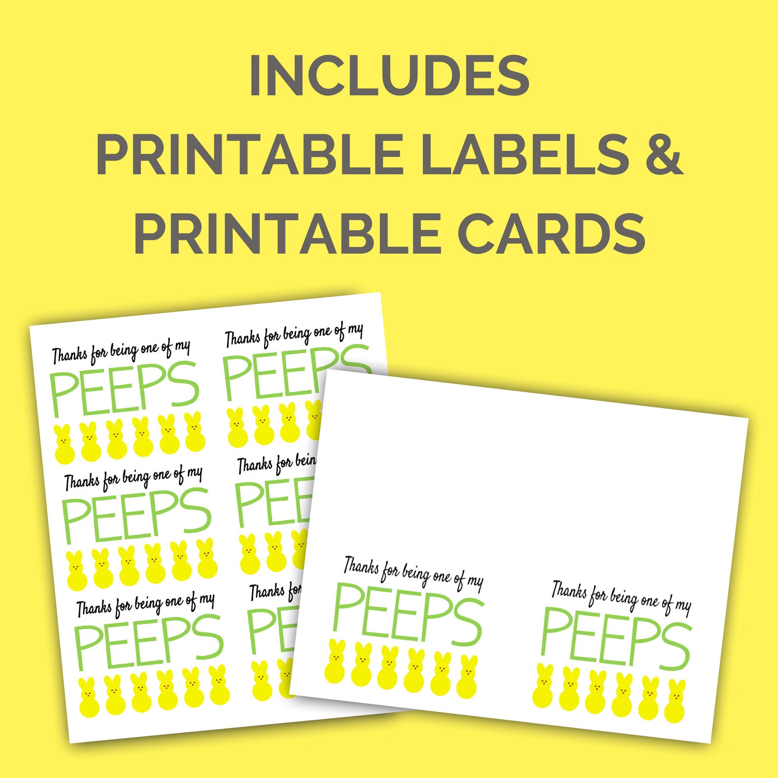 Peeps Easter Thank You Labels and Cards - Etsy