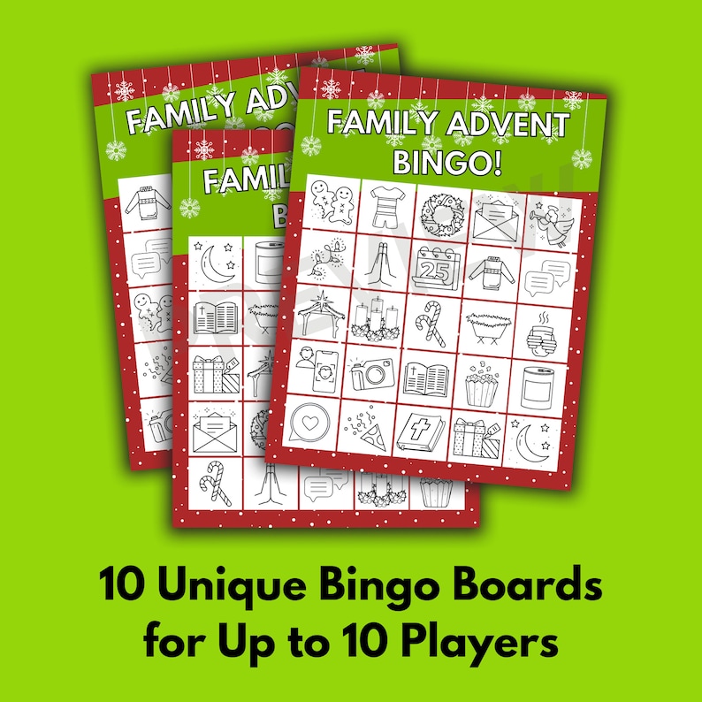 Family Advent Bingo *INSTANT DOWNLOAD* *PRINTABLE* - Etsy