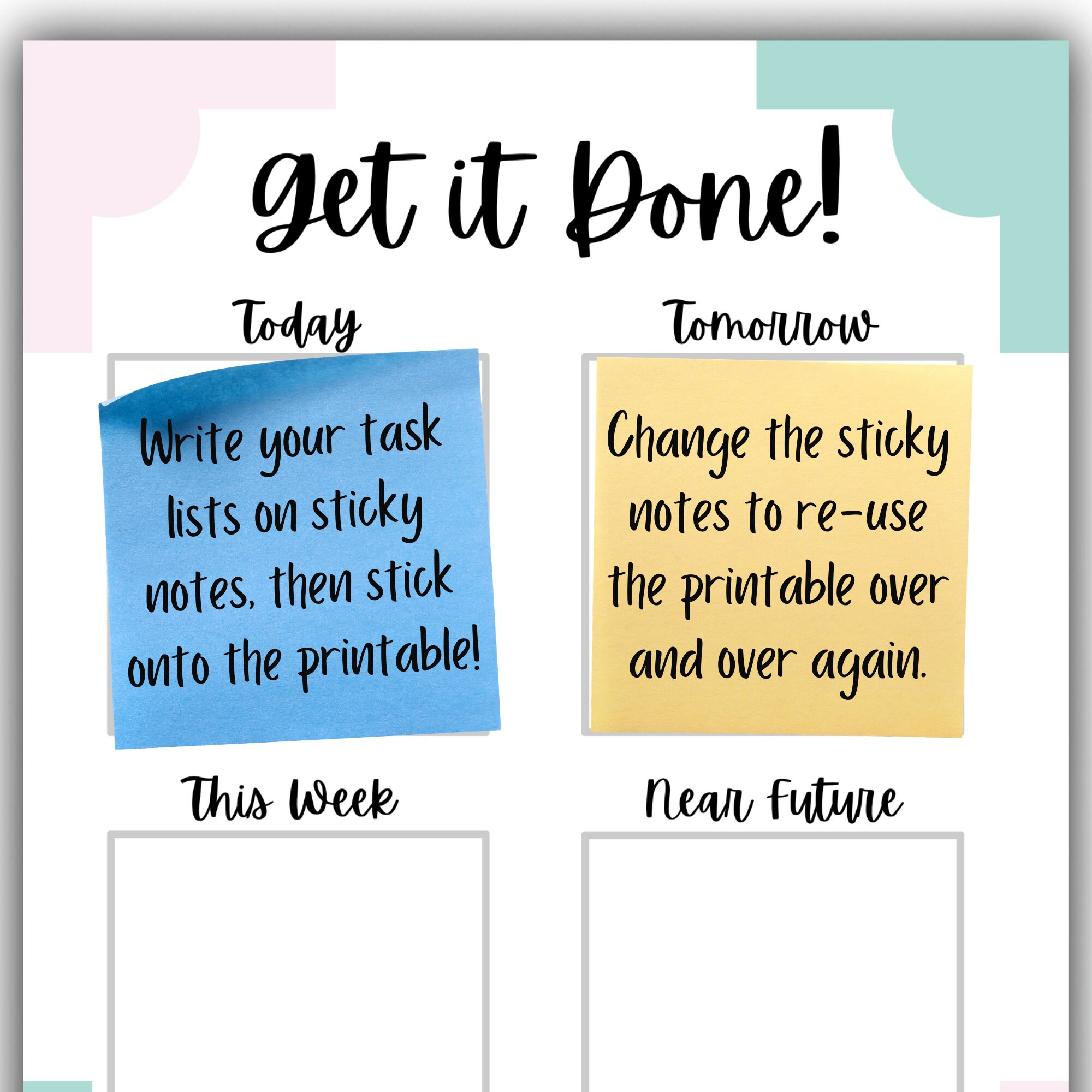 Sticky Note to Do List Printable - Task List - Instant Digital Download ...