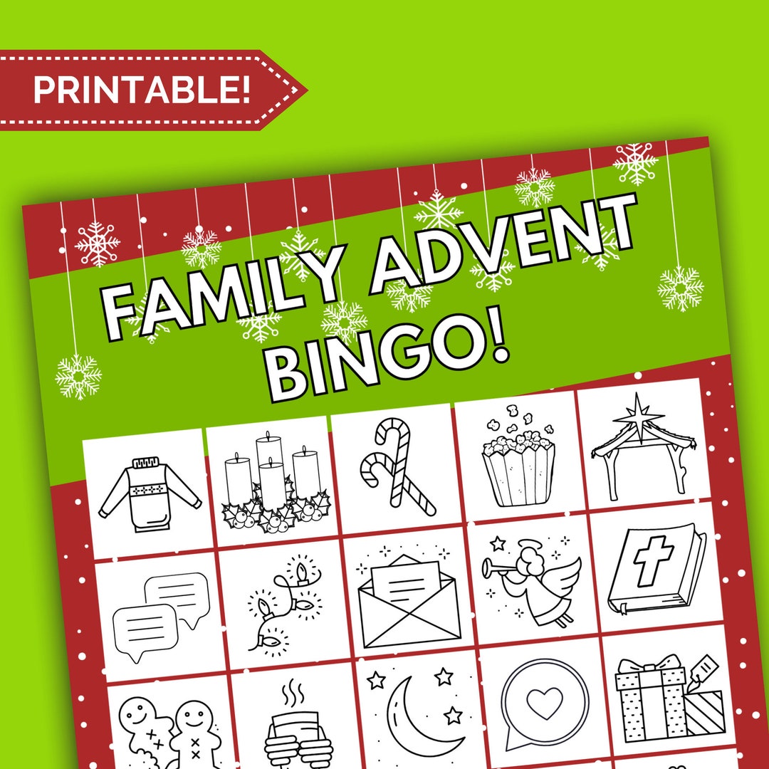 Family Advent Bingo *INSTANT DOWNLOAD* *PRINTABLE* - Etsy