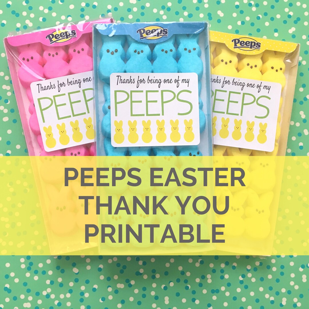 Peeps Easter Thank You Labels and Cards - Etsy