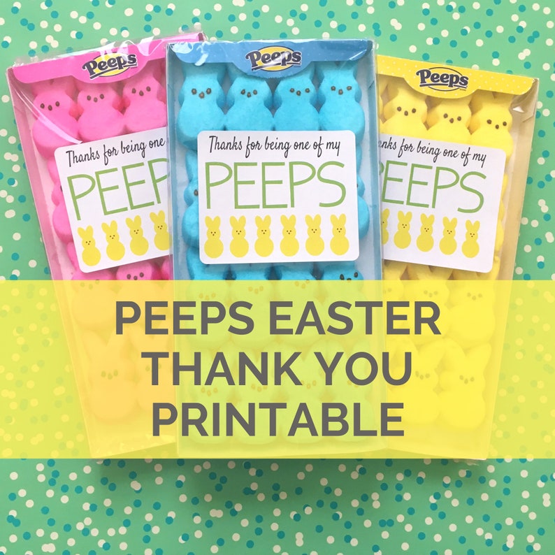 Peeps Easter Thank You Labels and Cards - Etsy
