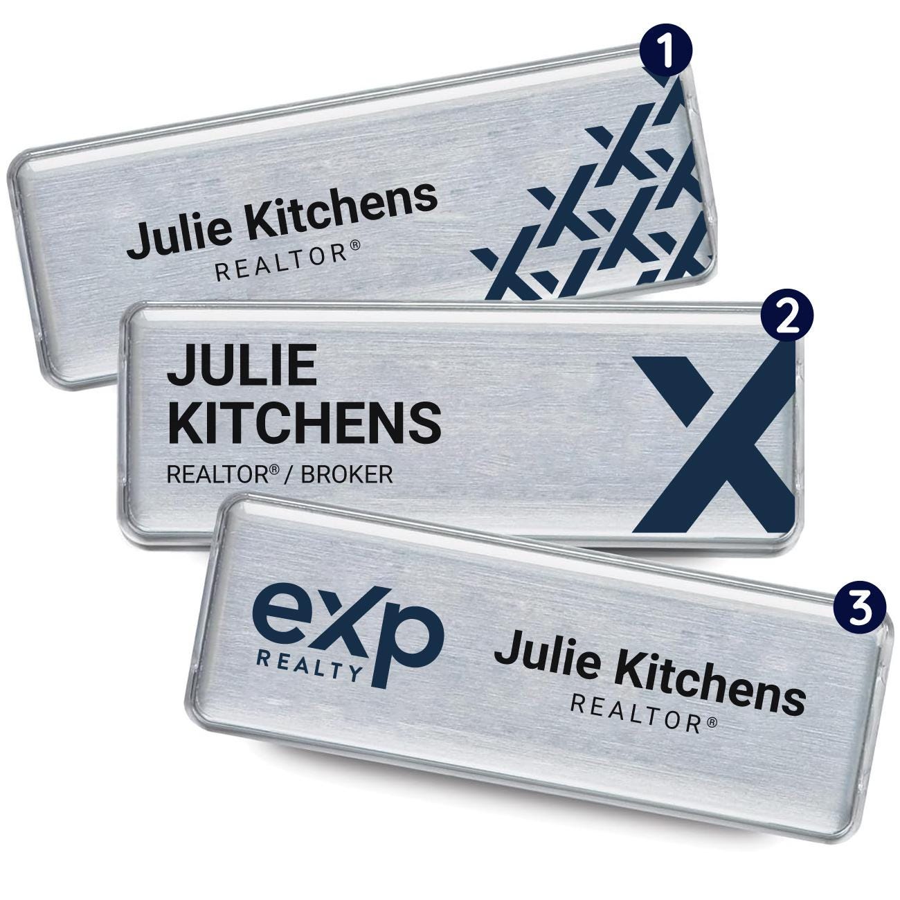 Customized Exp Realty Name Tag for Agents in Brushed Silver or White - Etsy