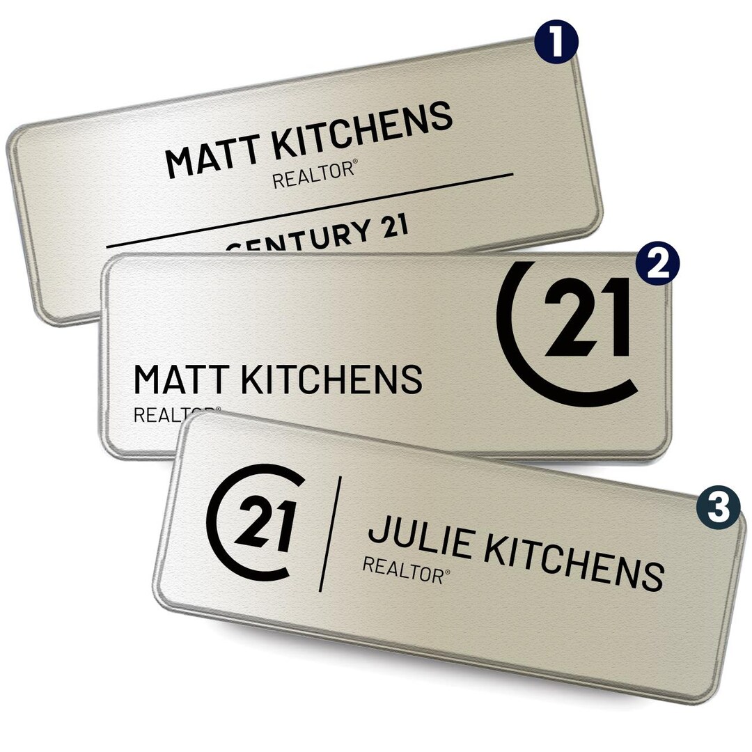 Customized Name Tag for Century 21 Realtors Agents Brokers in Ivory ...