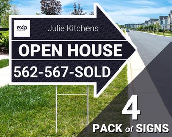 UPDATED Exp Realty OPEN HOUSE Arrow Directional Yard Sign - Etsy