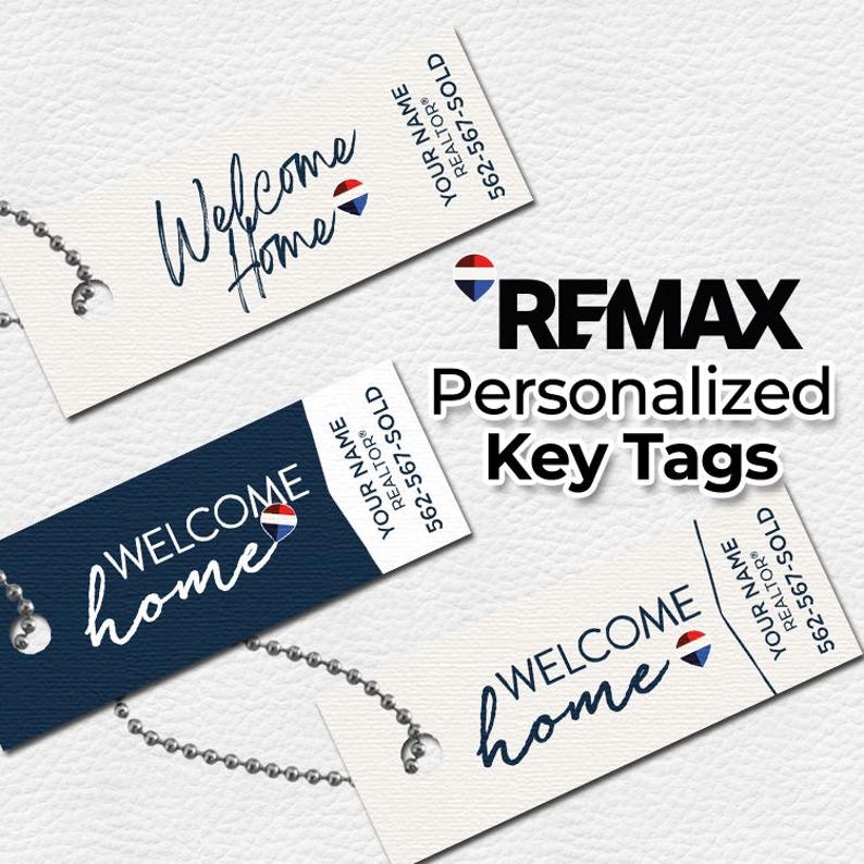 CUSTOM Remax Real Estate Keychain Key Tags Personalized - Etsy