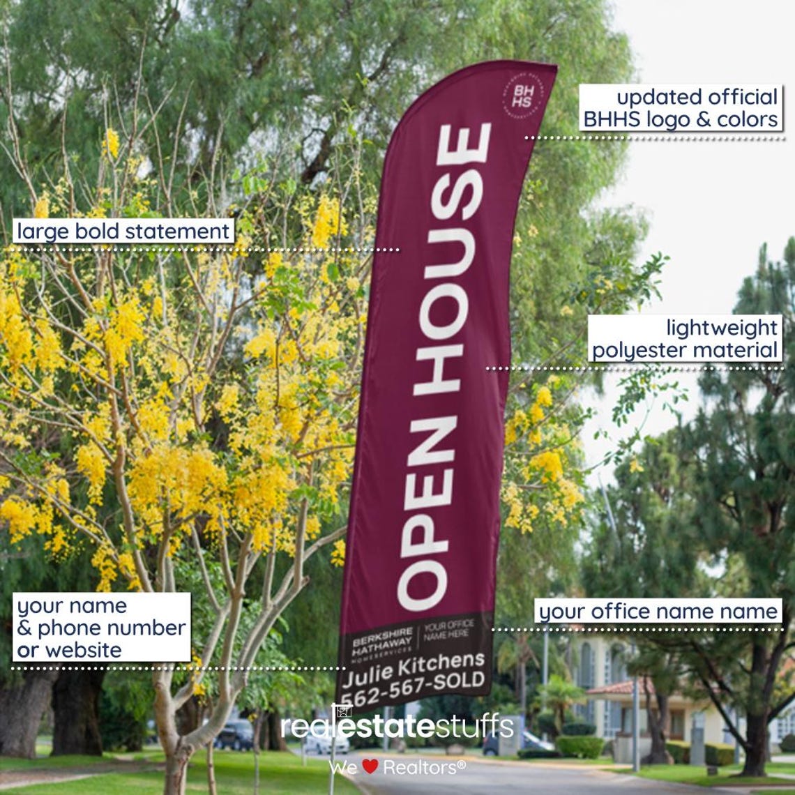 UPDATED Berkshire Hathaway Homeservices OPEN HOUSE Feather Flag Banner ...
