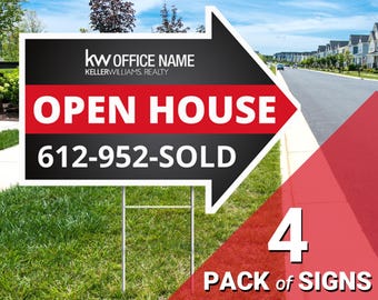 Keller Williams OPEN HOUSE Arrow Directional Yard Sign - Etsy