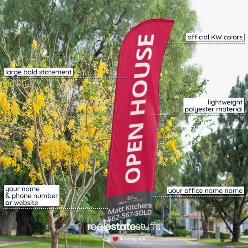 Keller Williams Realty OPEN HOUSE Personalized Feather Flag Banner - Etsy