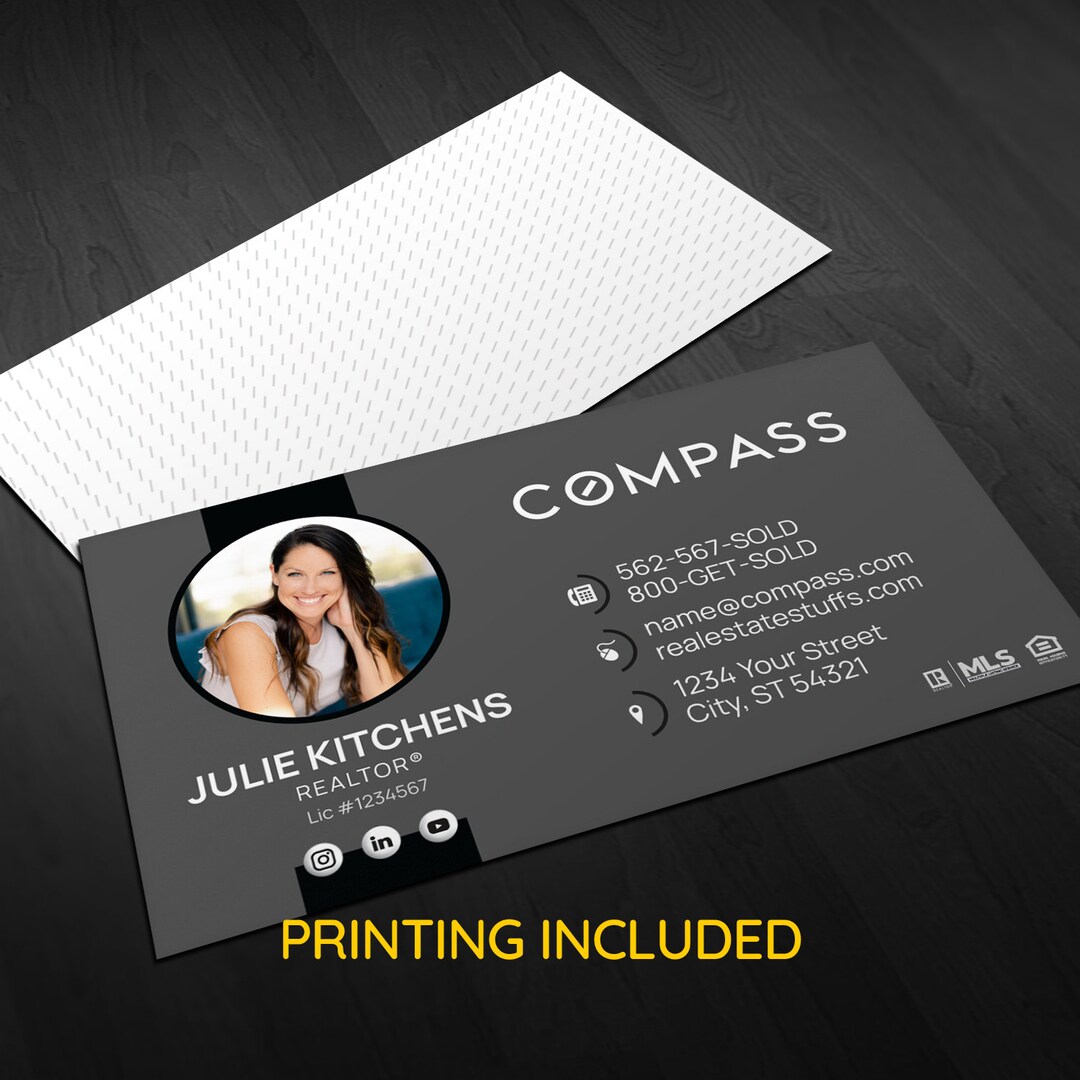 COMPASS Realtor Real Estate Agent Business Cards - Etsy