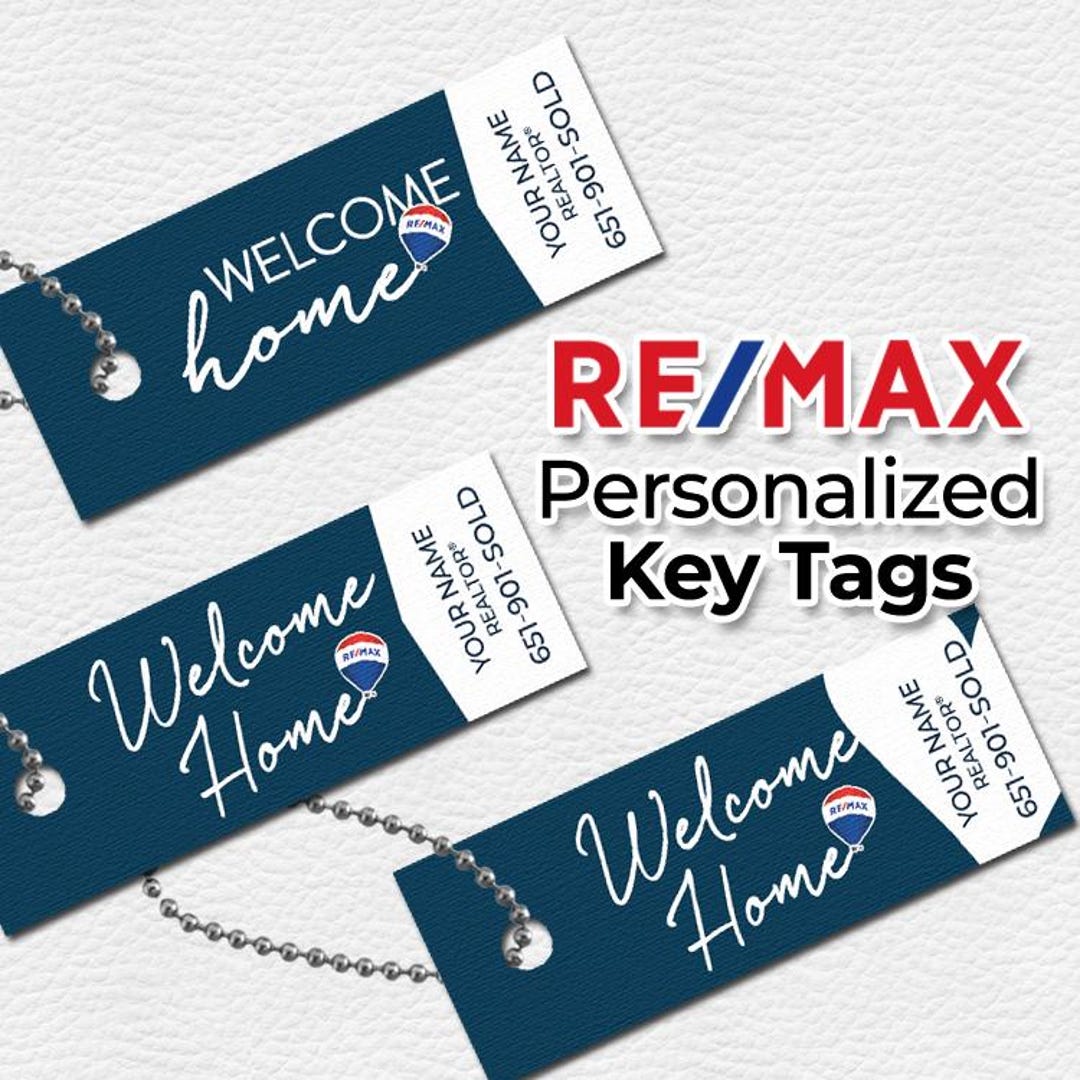 CUSTOM Remax Real Estate Keychain Key Tags Personalized - Etsy