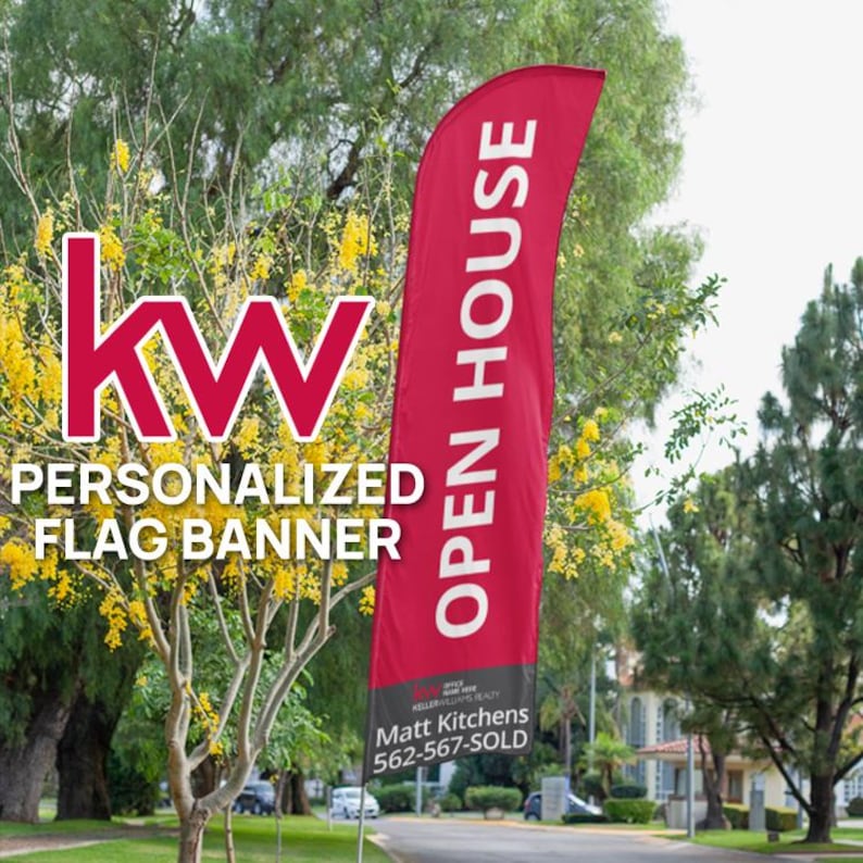 Keller Williams Realty OPEN HOUSE Personalized Feather Flag Banner - Etsy