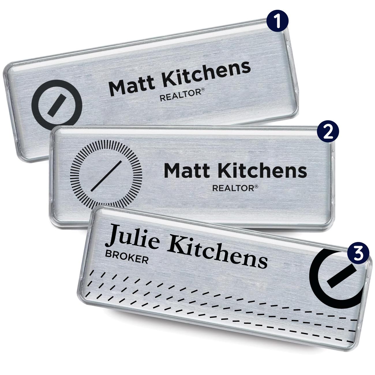 Customized COMPASS Realty Realtor Name Tag for Agents in Brushed Silver ...