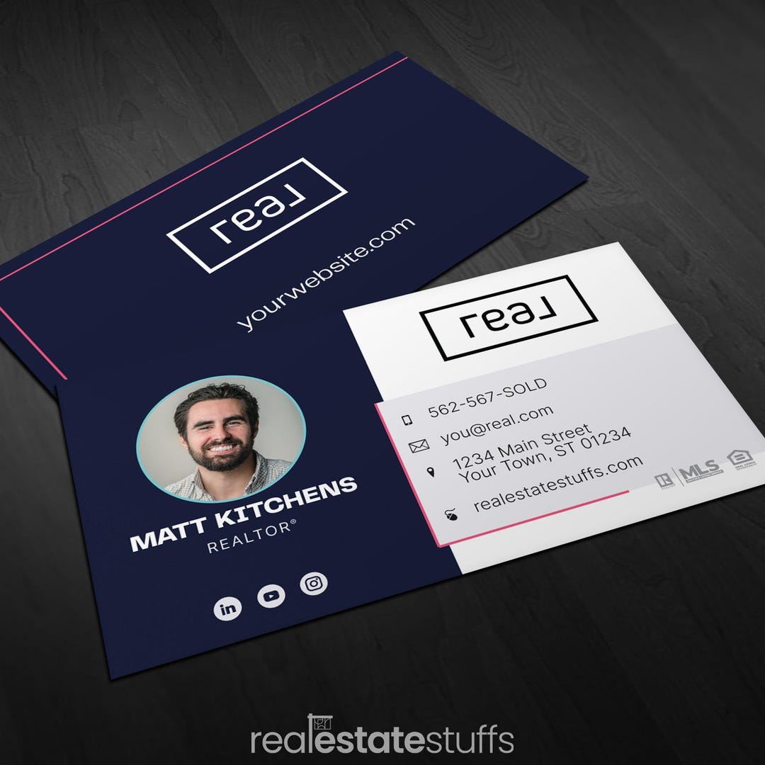 REAL Broker Brokerage Realtor Real Estate Agent Business Cards - Etsy