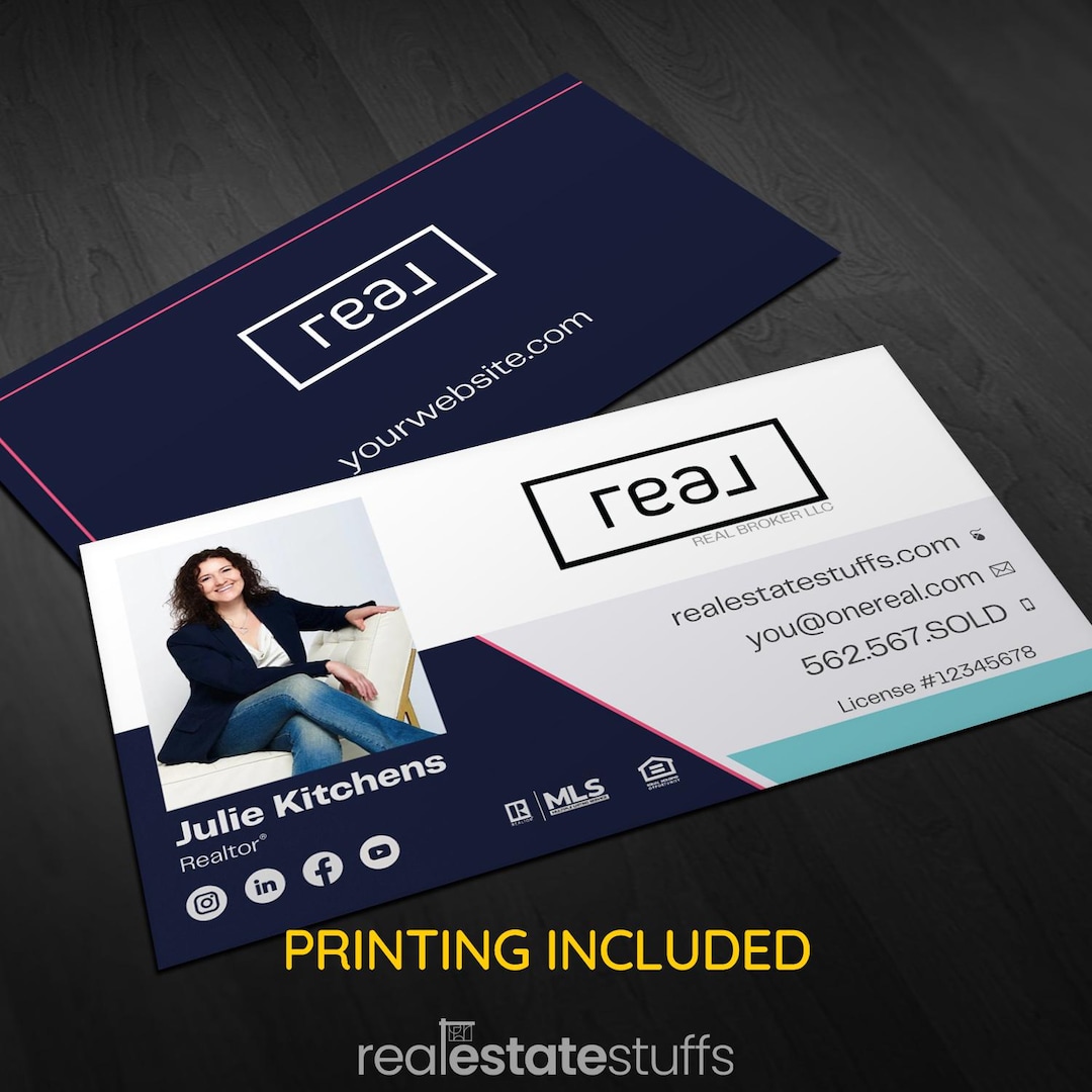 REAL Broker Brokerage Realtor Real Estate Agent Business Cards - Etsy