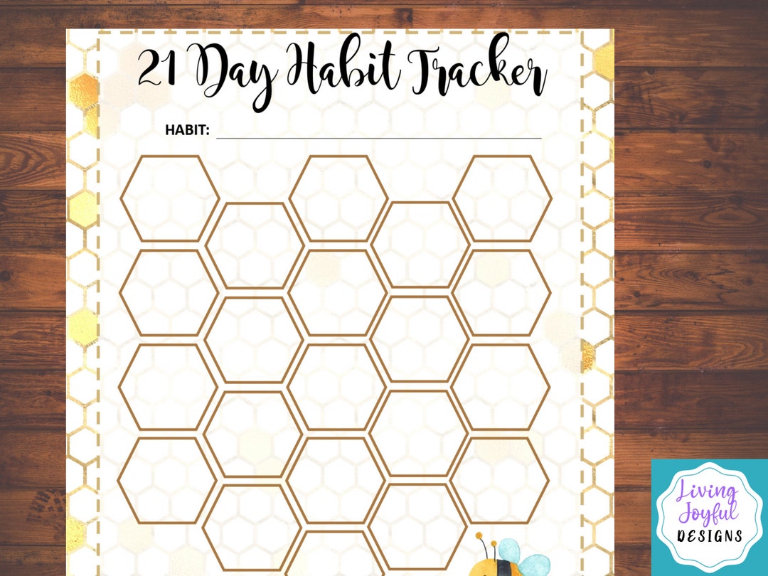21 Day Bumble Bee Themed Habit Tracker U.S. Letter Size - Etsy