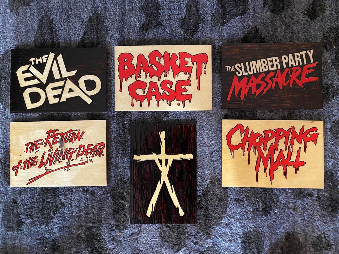 3.5x5.5” Horror Movie Wood Plaques W/ Small Easel - Etsy
