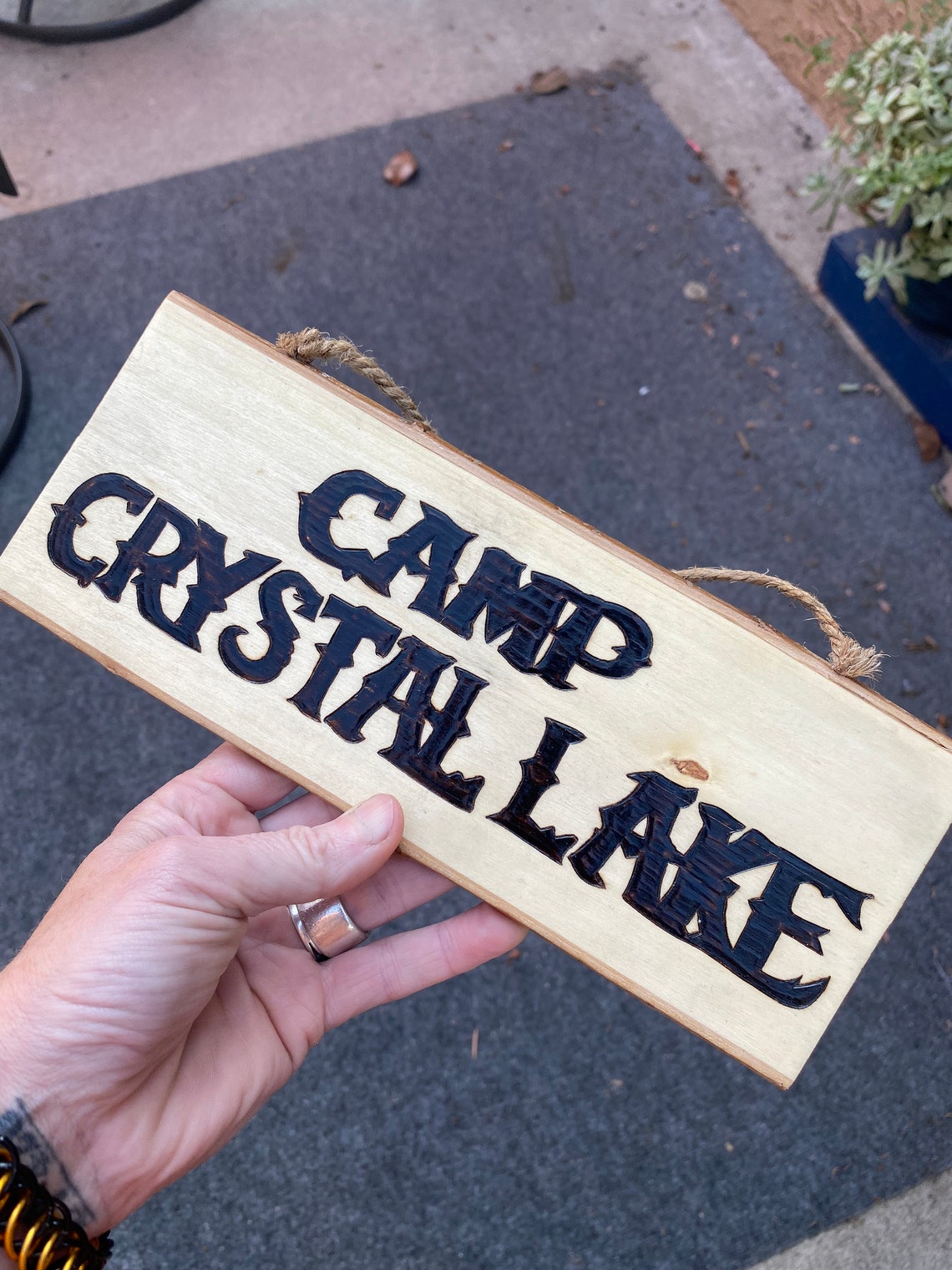 Camp Crystal Lake Wood Sign - Etsy