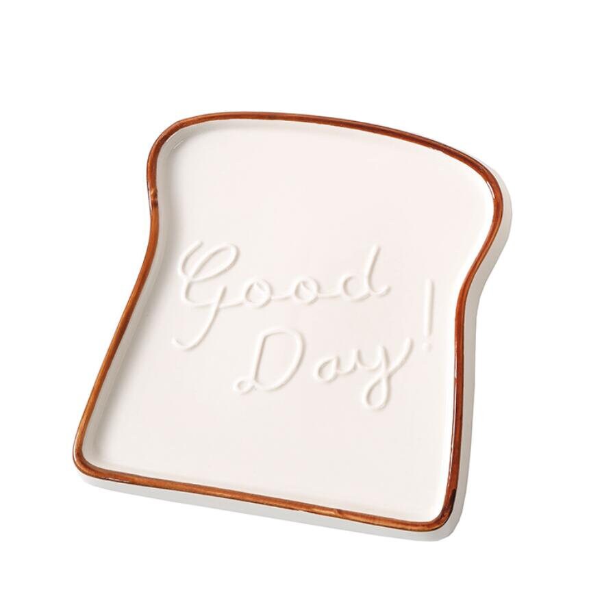 1pc Creative Ceramic Toast Bread Shape Plate Cute Flower Shape - Etsy