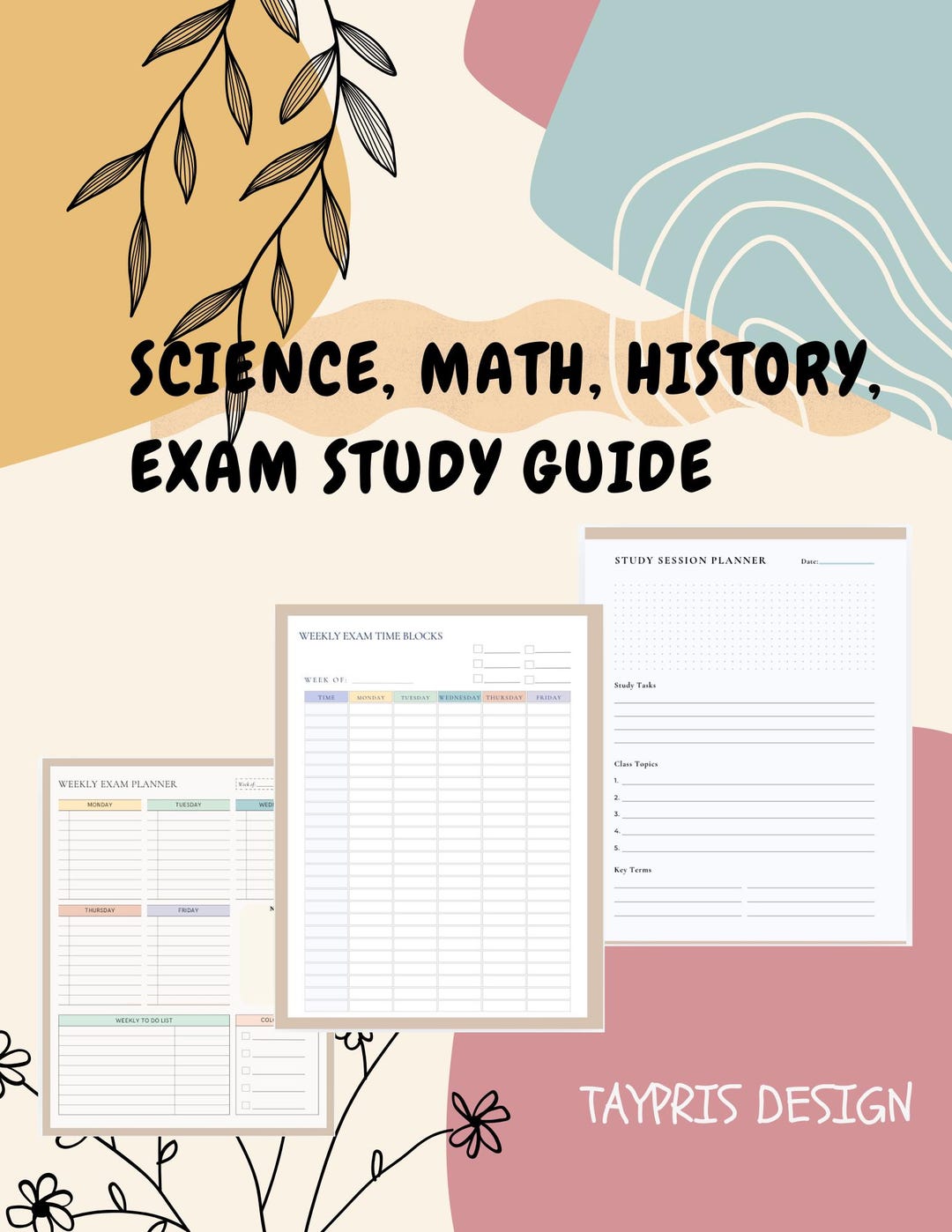 Math/history/science Exam Study Guide, Exam Study Planner, Study Guide ...